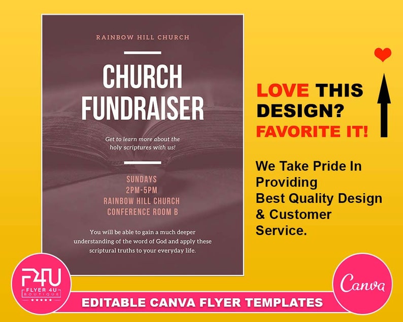 Church Fundraiser Flyer, DIY Canva Church Fundraiser Flyer Template ...