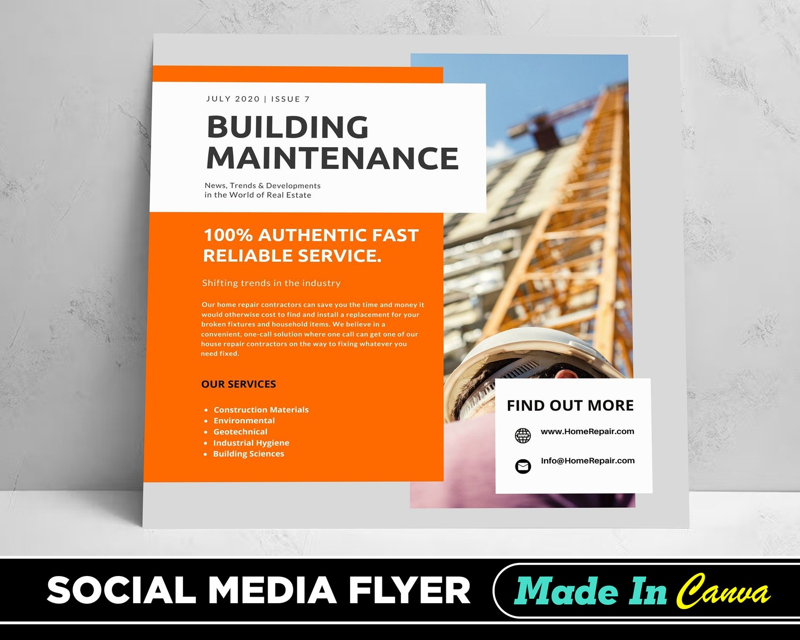 Building Maintenance Service Flyer, DIY Canva Building Maintenance Service Flyer Template 2022 ...