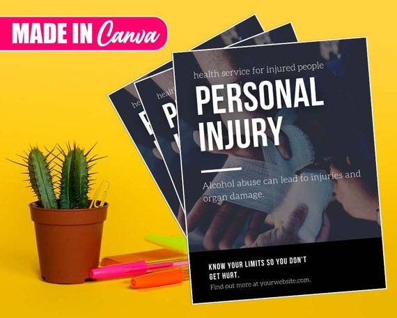 Personal Injury Flyer DIY Canva Personal Injury Templates | Etsy