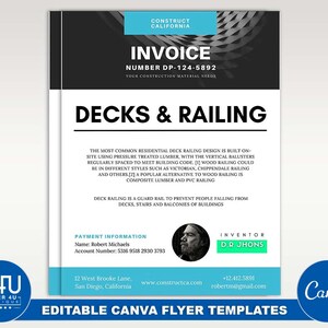 Decks and Railing Flyer DIY Canva Decks & Railing Template | Etsy