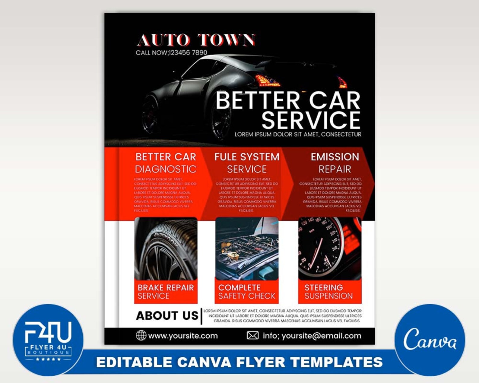 Automobile Flyer DIY Canva Auto Mobile Flyer Template 2022 - Etsy