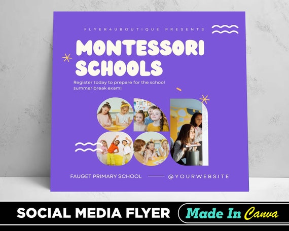 Montessori Schools Flyer DIY Canva Montessori Schools Flyer - Etsy