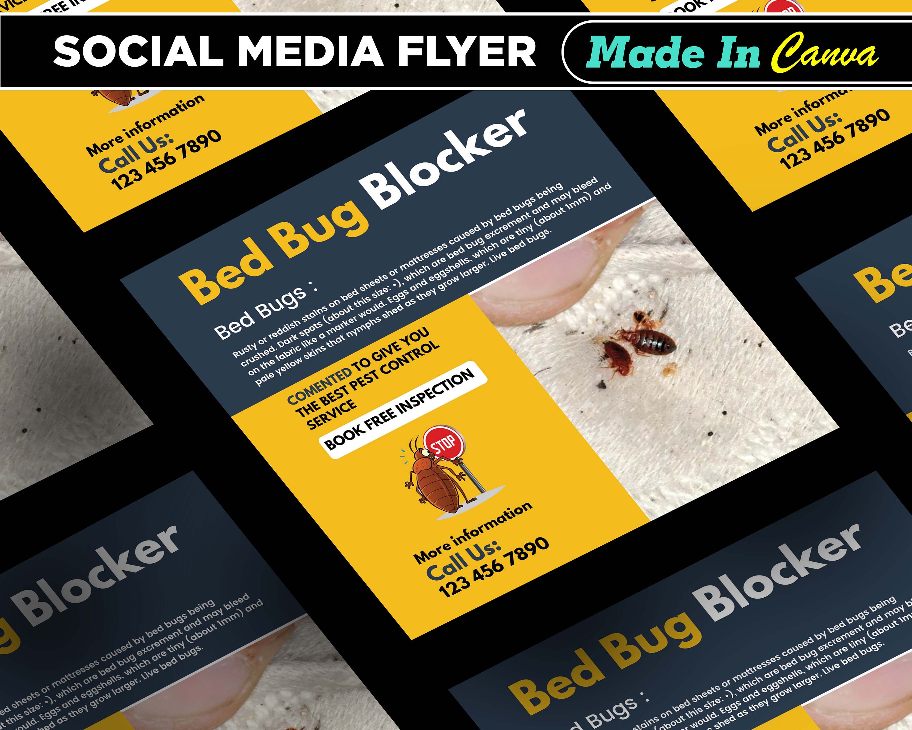 Bed Bug Flyer, DIY Canva Bed Bug Flyer Template 2022, Editable Social ...