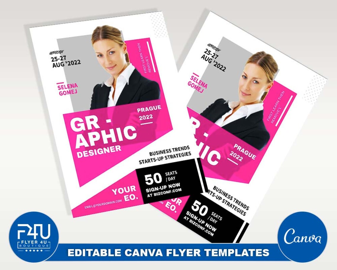 Graphic Design Flyer DIY Canva Graphic Design Flyer Template - Etsy