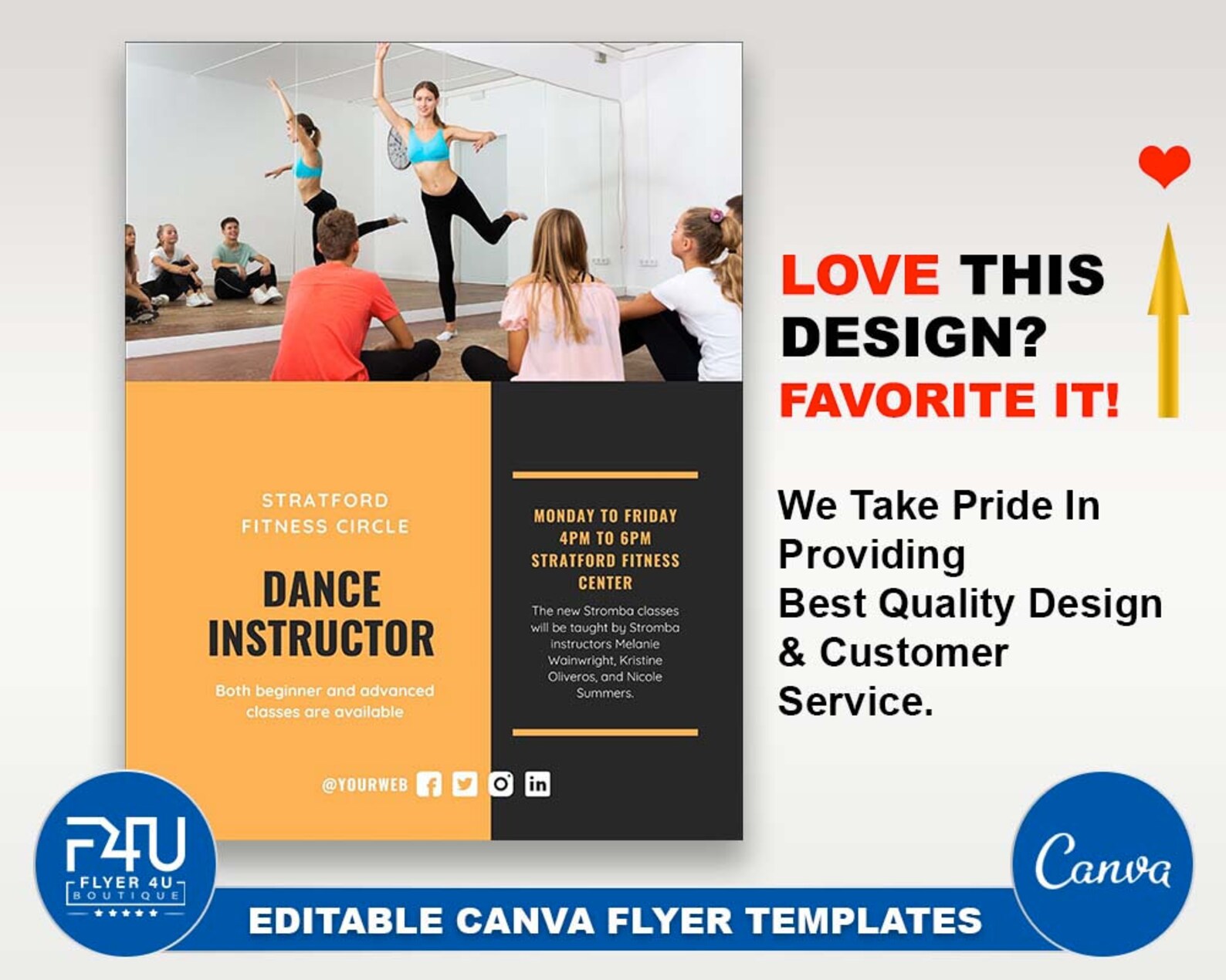 Dance Instructor Flyer DIY Canva Dance Instructor Flyer - Etsy