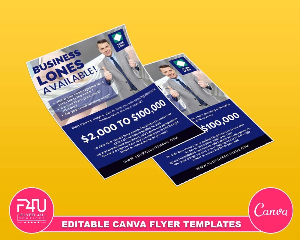 Business Loan Flyer DIY Canva Business Loan Flyer Editable - Etsy