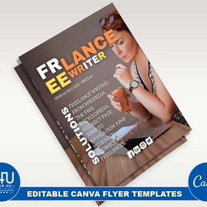 Freelance Writer Flyer, DIY Canva Freelance Writer Flyer Template 2022 ...