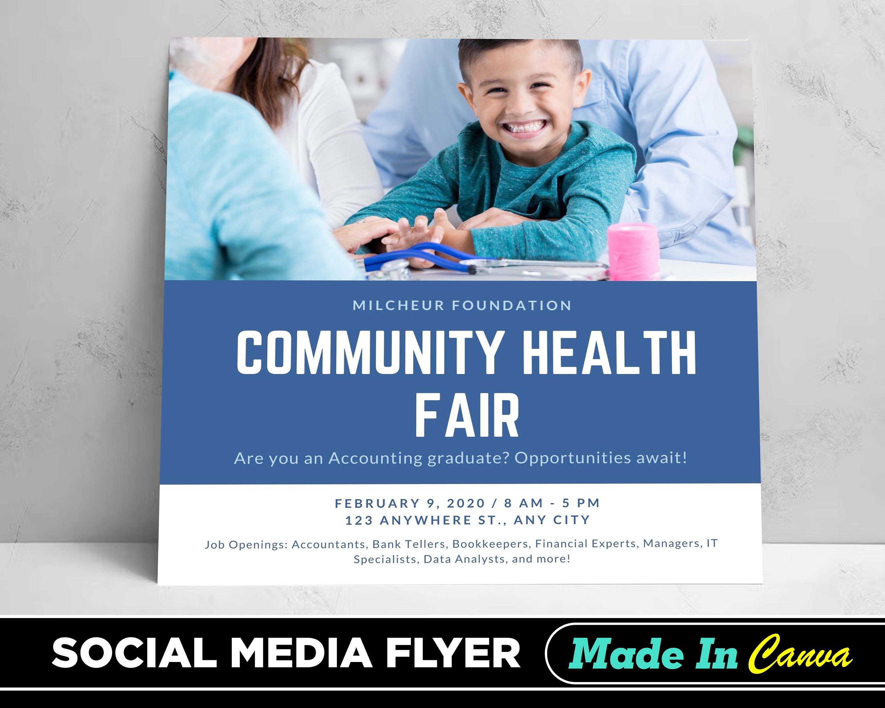 Community Health Fair Flyer, DIY Canva Community Health Fair Flyer ...