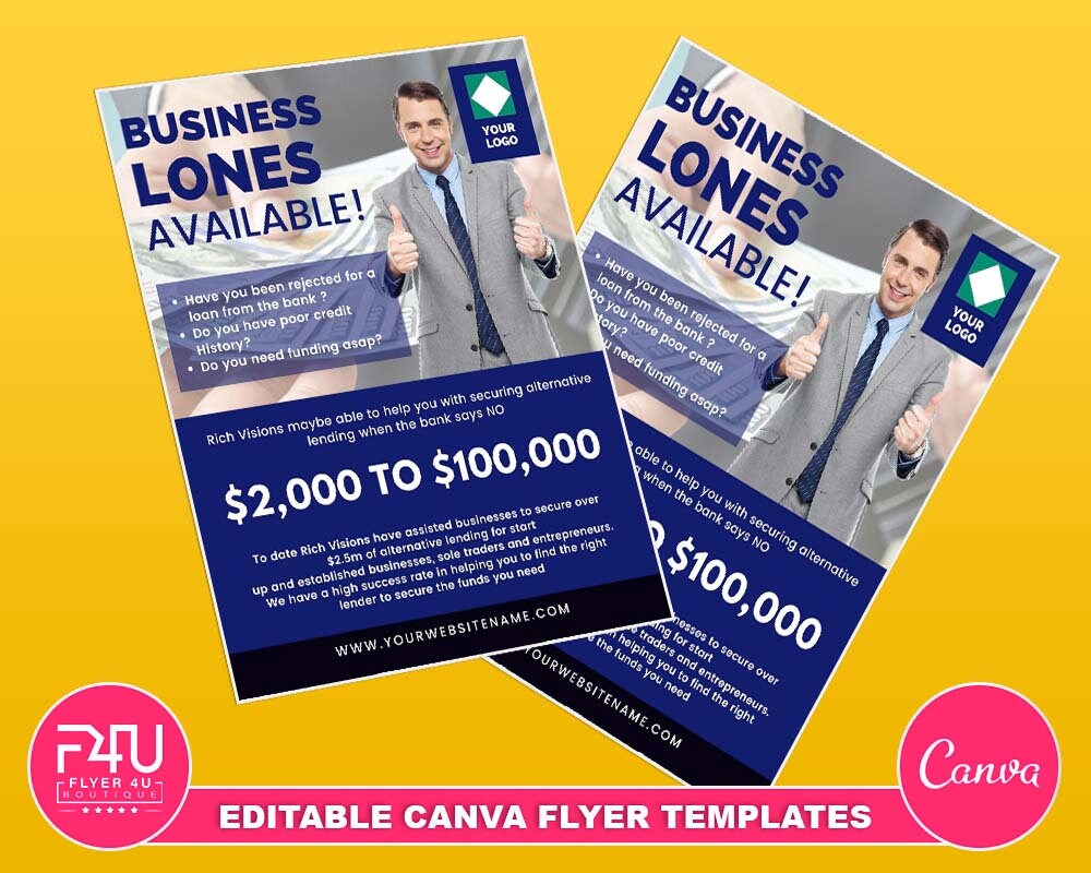 Business Loan Flyer DIY Canva Business Loan Flyer Editable - Etsy