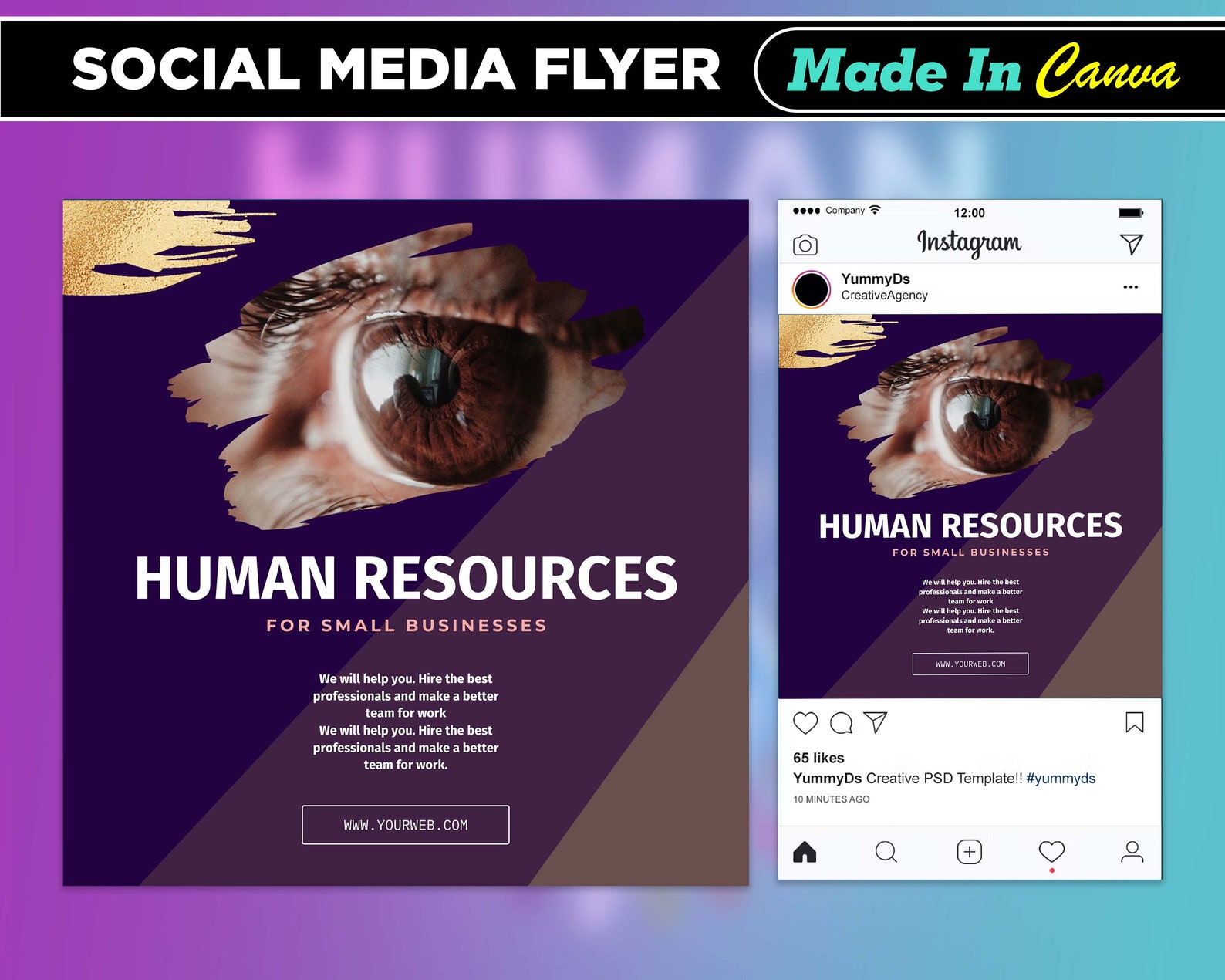 Human Resources Flyer, DIY Canva Human Resources Flyer Template 2022 ...
