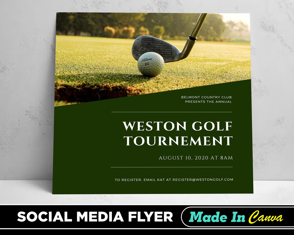 Golf Tournament Flyer, DIY Canva Golf Tournament Templates, Editable ...