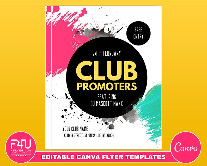 Club Promoters Flyer DIY Canva Club Promoters Flyer Template - Etsy