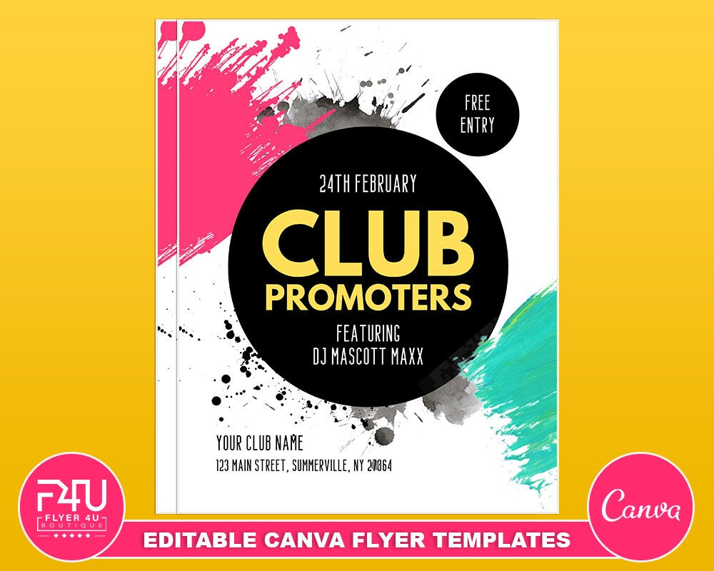 Club Promoters Flyer DIY Canva Club Promoters Flyer Template - Etsy