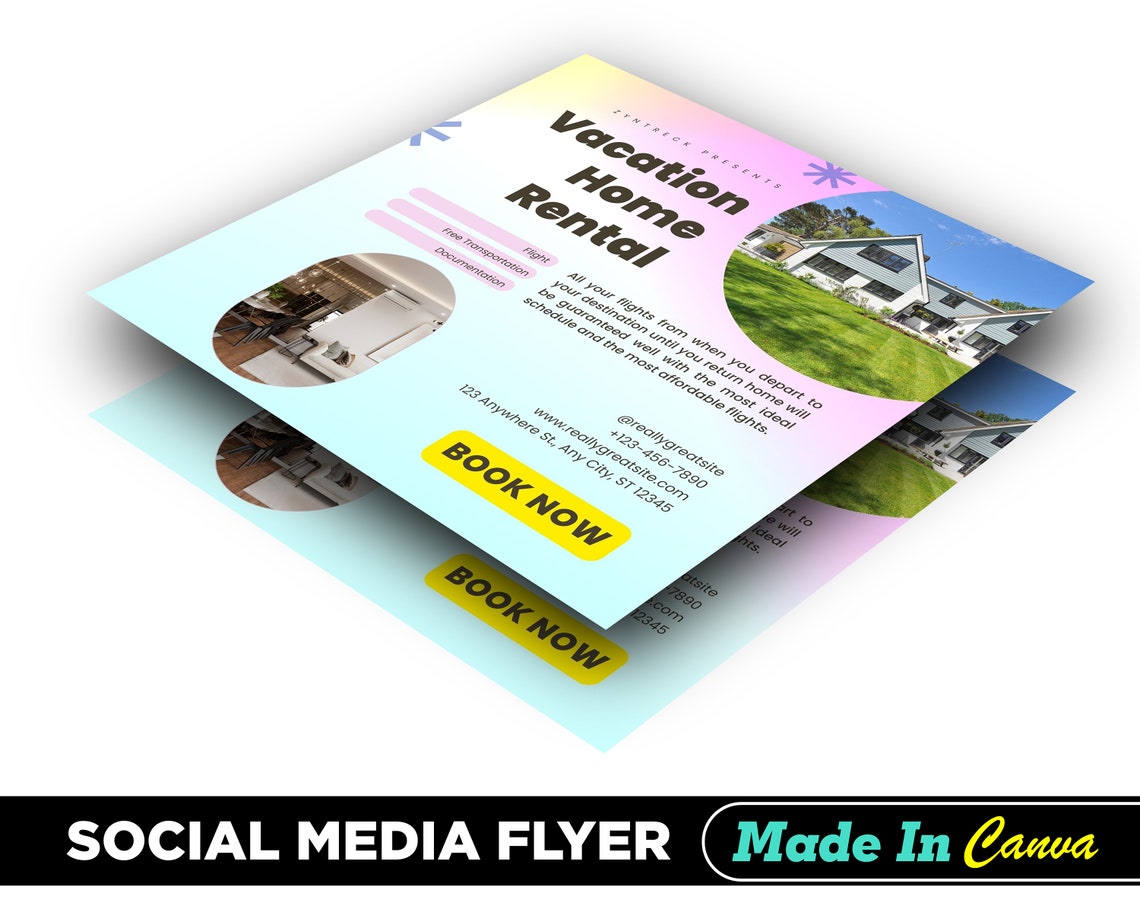 Vacation Home Rental Flyer DIY Canva Vacation Home Rental - Etsy