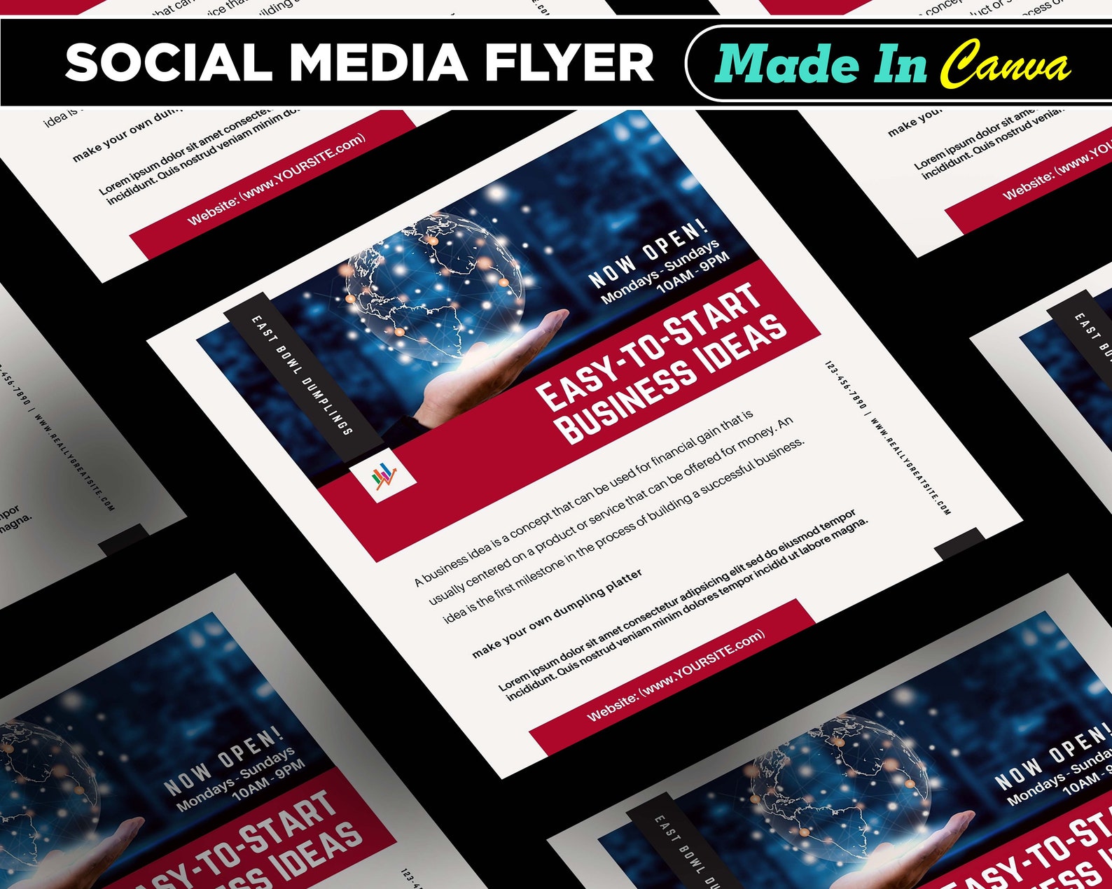 Easy to Start Business Ideas Flyer, DIY Canva Easy to Start Business ...