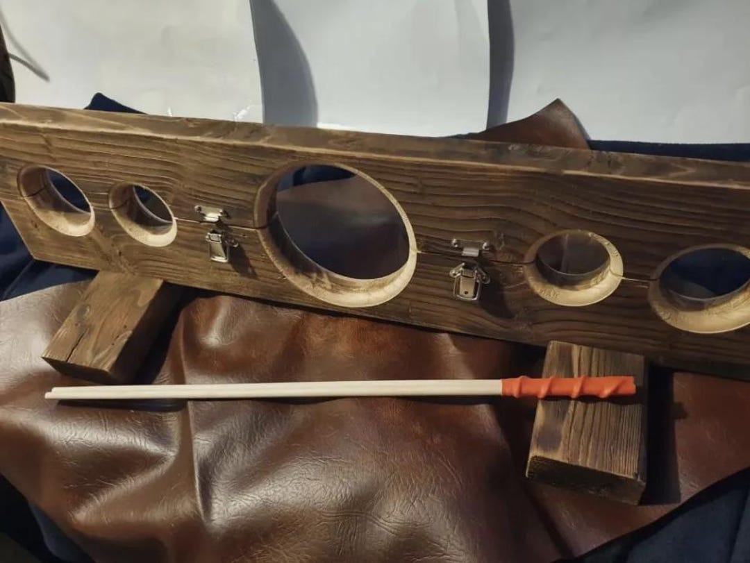 Bondage Ankle Stocks, Wooden Bondage Equipment, Ankle Spreader Bar ...