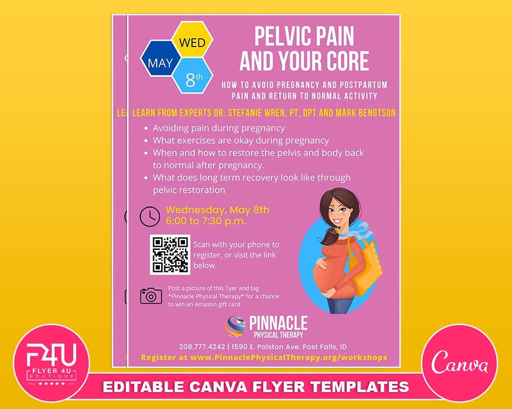 Pelvic Floor Flyer Diy Canva Pelvic Floor Templates Editable Etsy Canada