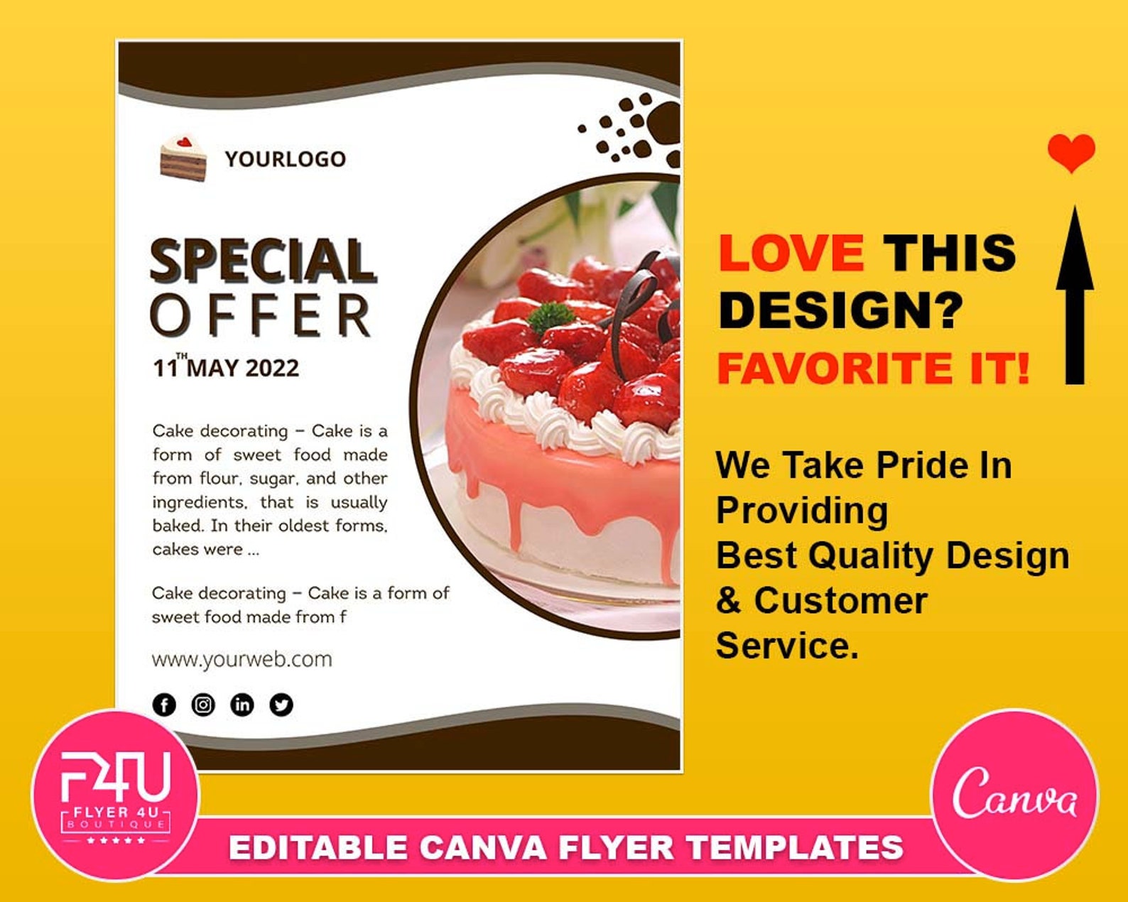 Cake Making Flyer DIY Canva Cake Making Flyer Template 2022 - Etsy