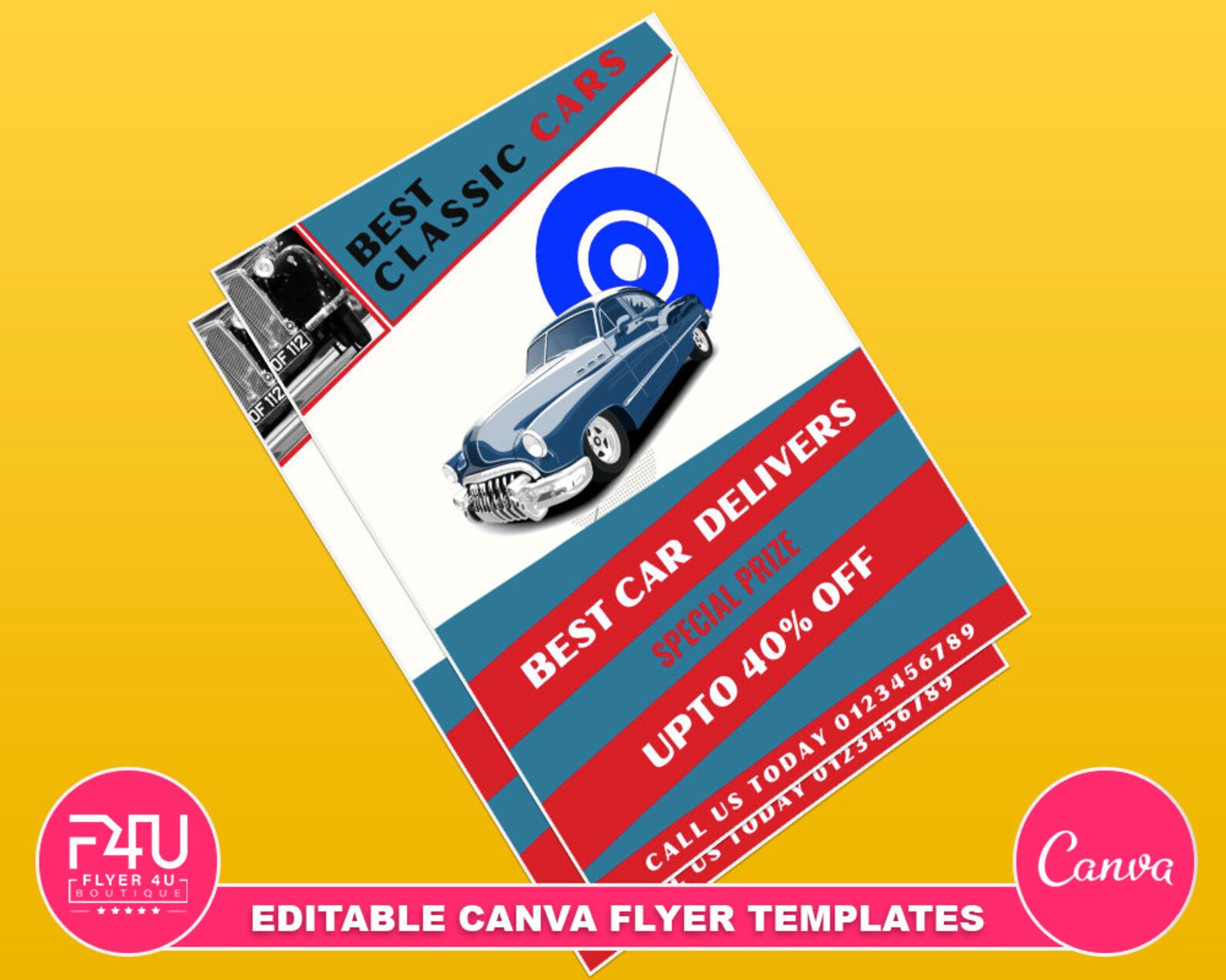 Car Automobile Flyer, DIY Canva Template 2022, Editable Canva US Letter ...