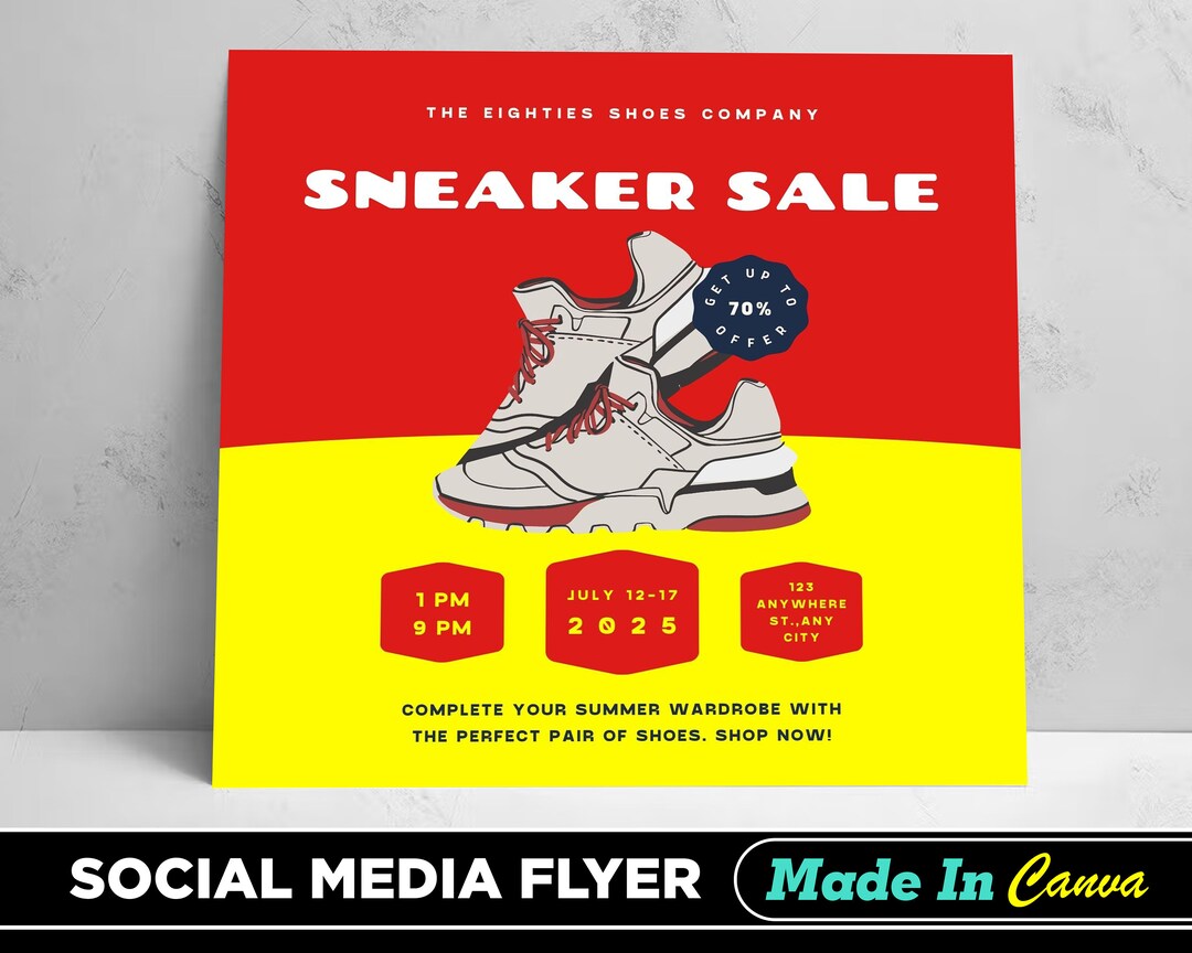 Sneaker Sale Flyer, DIY Canva Sneaker Sale Flyer Template 2022 ...