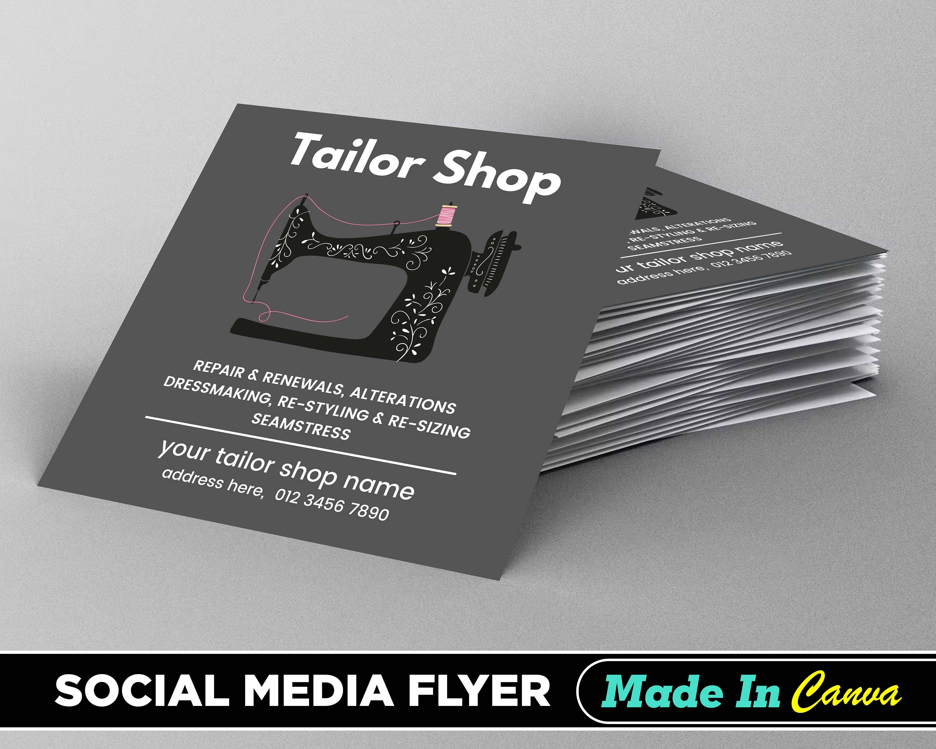 Tailoring Shop Flyer, DIY Canva Tailoring Shop Flyer Template 2022 ...