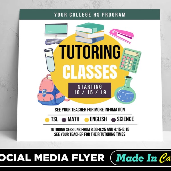 Tutoring Flyer - Etsy