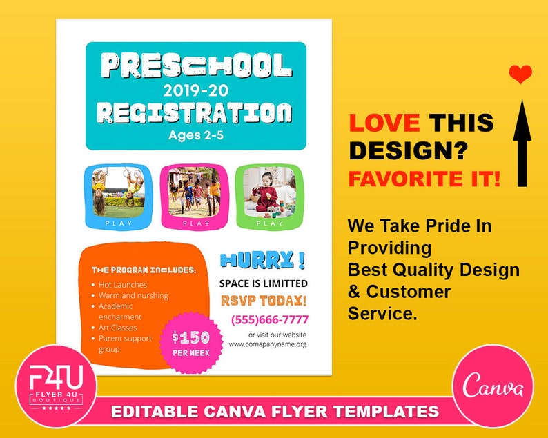 School Registration Flyer, DIY Canva School Registration Templates ...