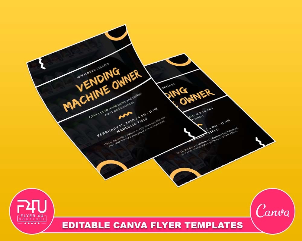 Vending Machine Flyer DIY Canva Vending Machine Template - Etsy