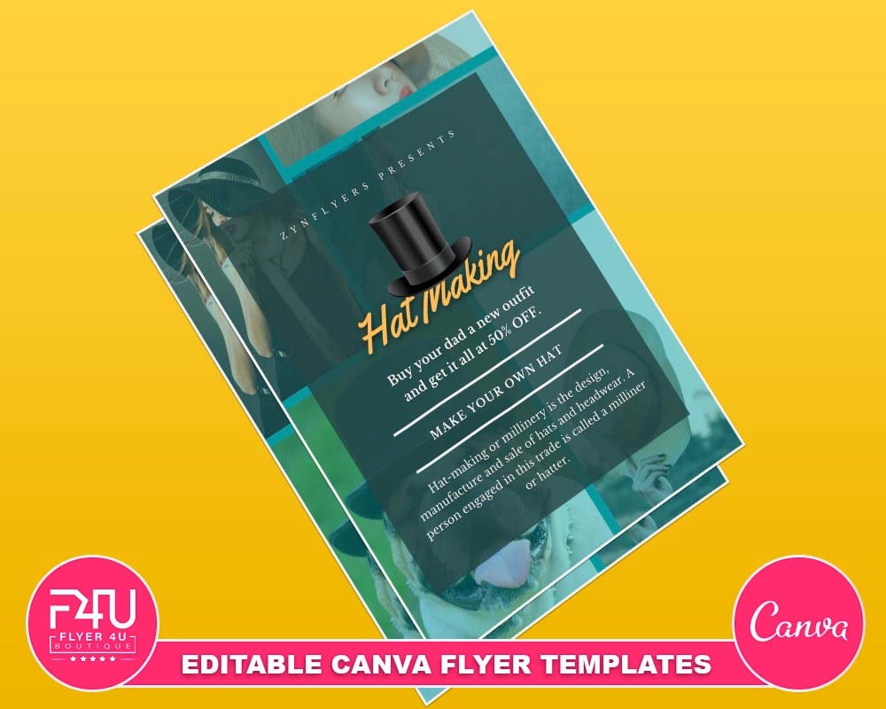 Hat Making Flyer DIY Canva Hat Making Flyer Template 2022 - Etsy