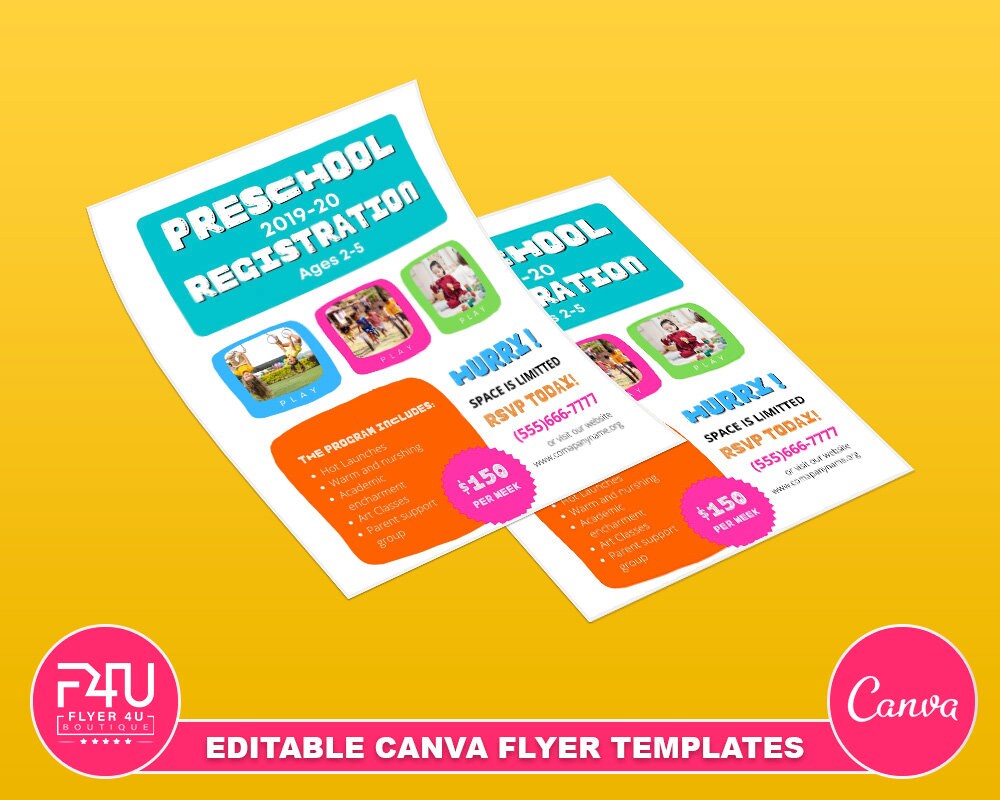 School Registration Flyer, DIY Canva School Registration Templates ...