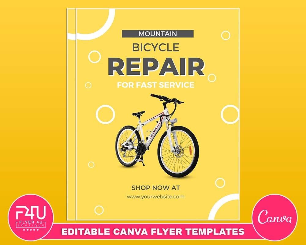 Bicycle Repair Flyer DIY Canva Bicycle Repair Flyer Template - Etsy