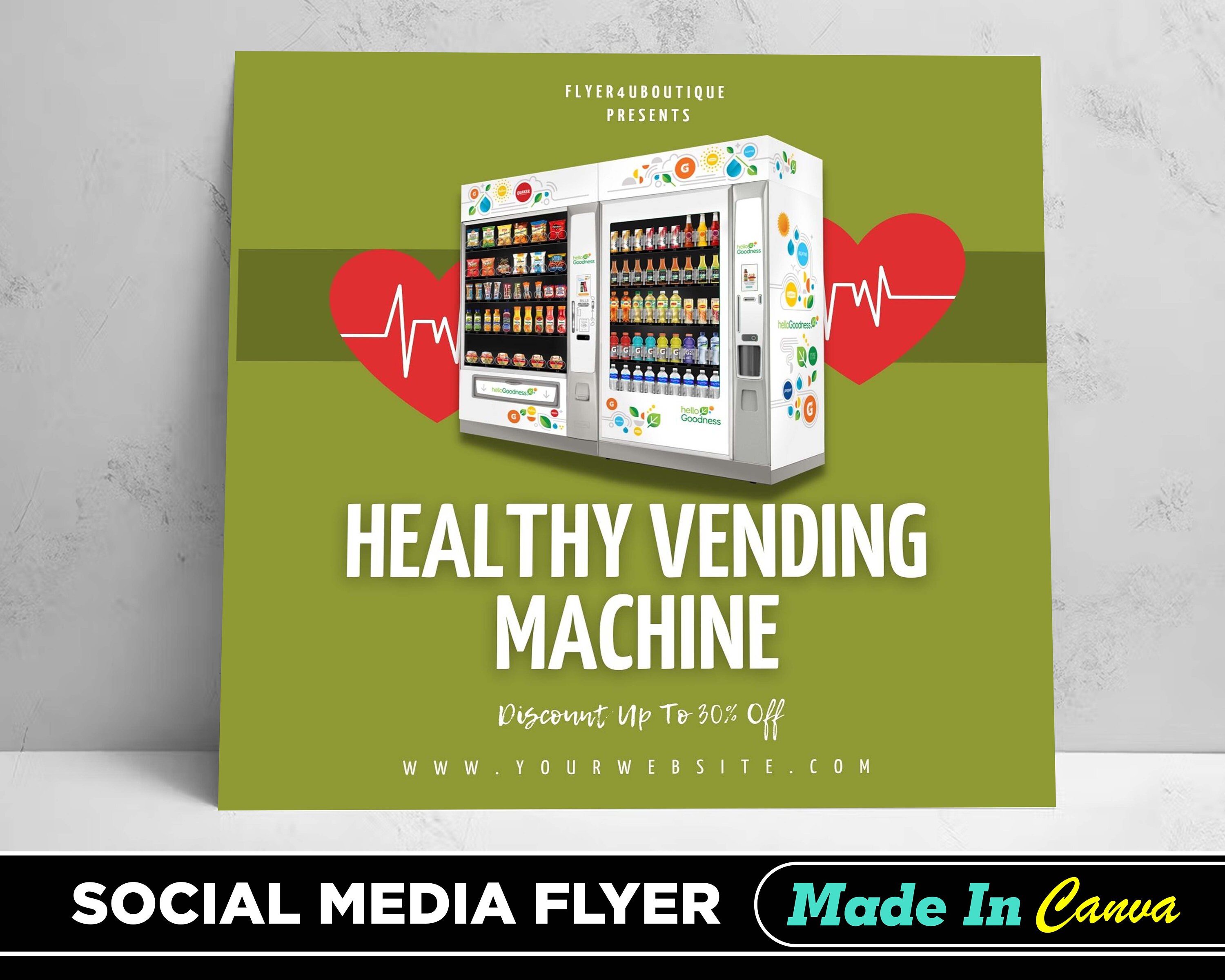 Healthy Vending Machine Flyer, DIY Canva Vending Machine Flyer Template ...