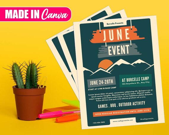 June Event Flyer DIY Canva June Event Flyer Editable Canva - Etsy