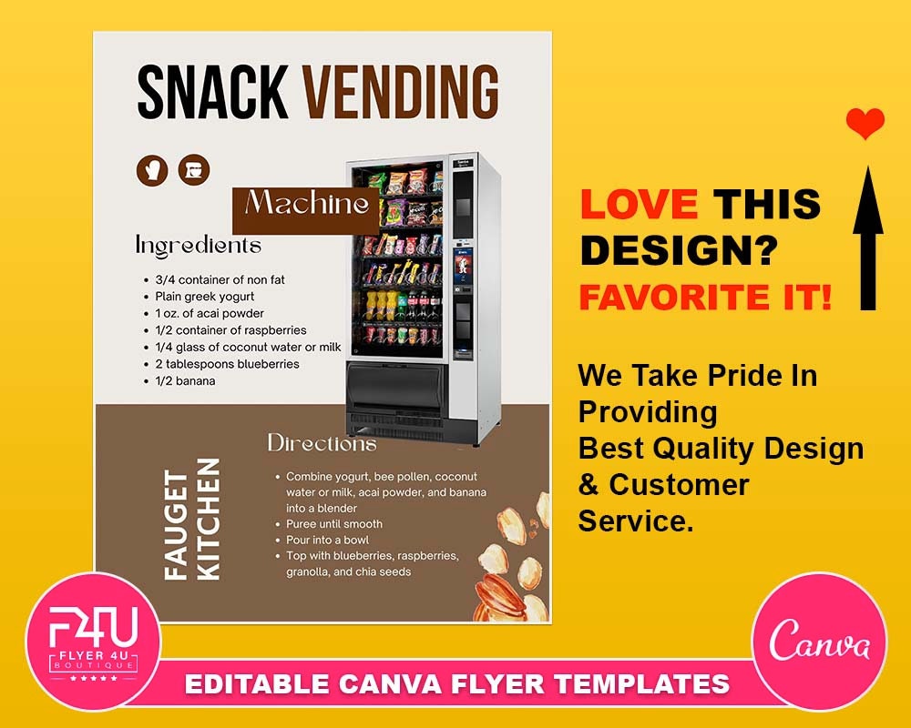 Snack Vending Machine Flyer, DIY Canva Snack Vending Machine Flyer ...