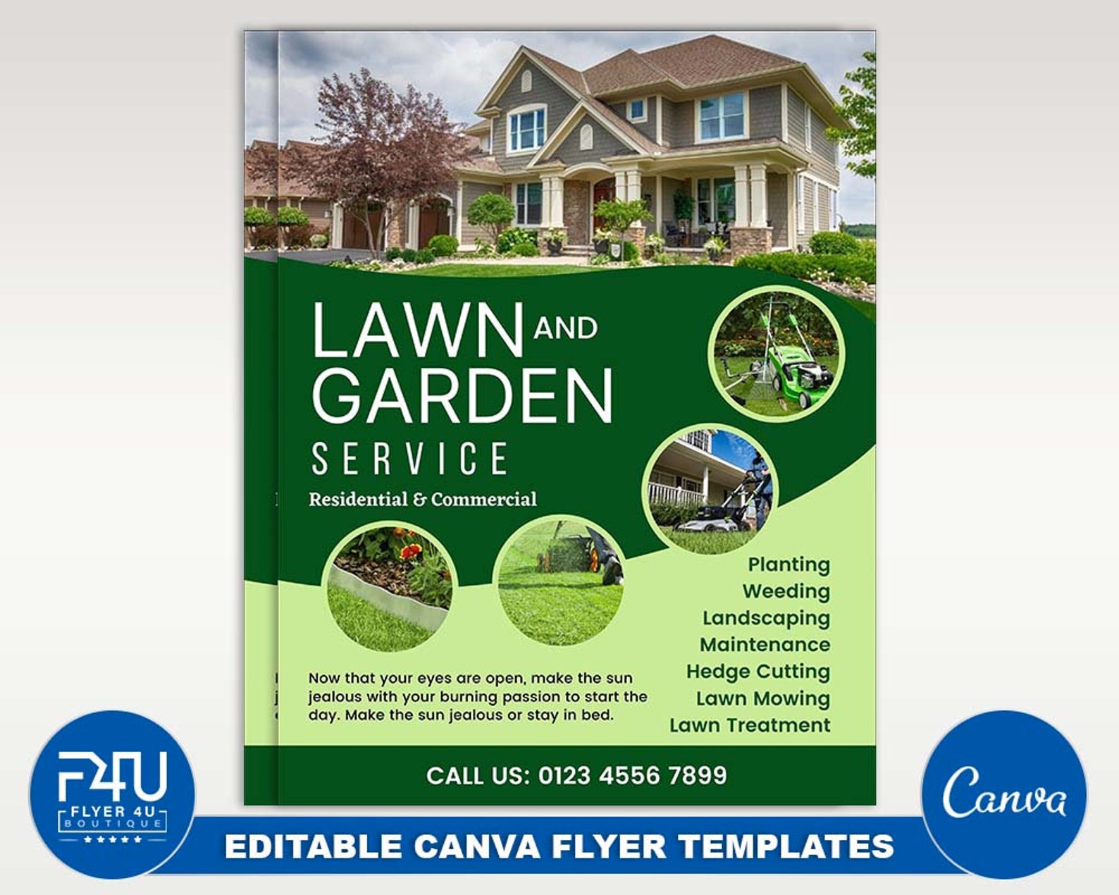 Lawn Mowing Flyer, DIY Canva Lawn Mowing Flyer Template 2022, Editable ...
