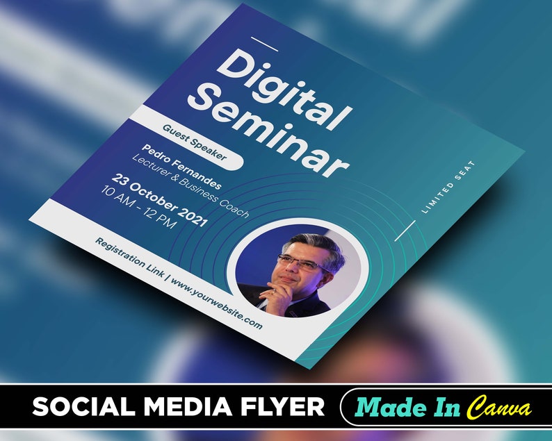 Digital Seminar Flyer, DIY Canva Digital Seminar Service Flyer Template ...