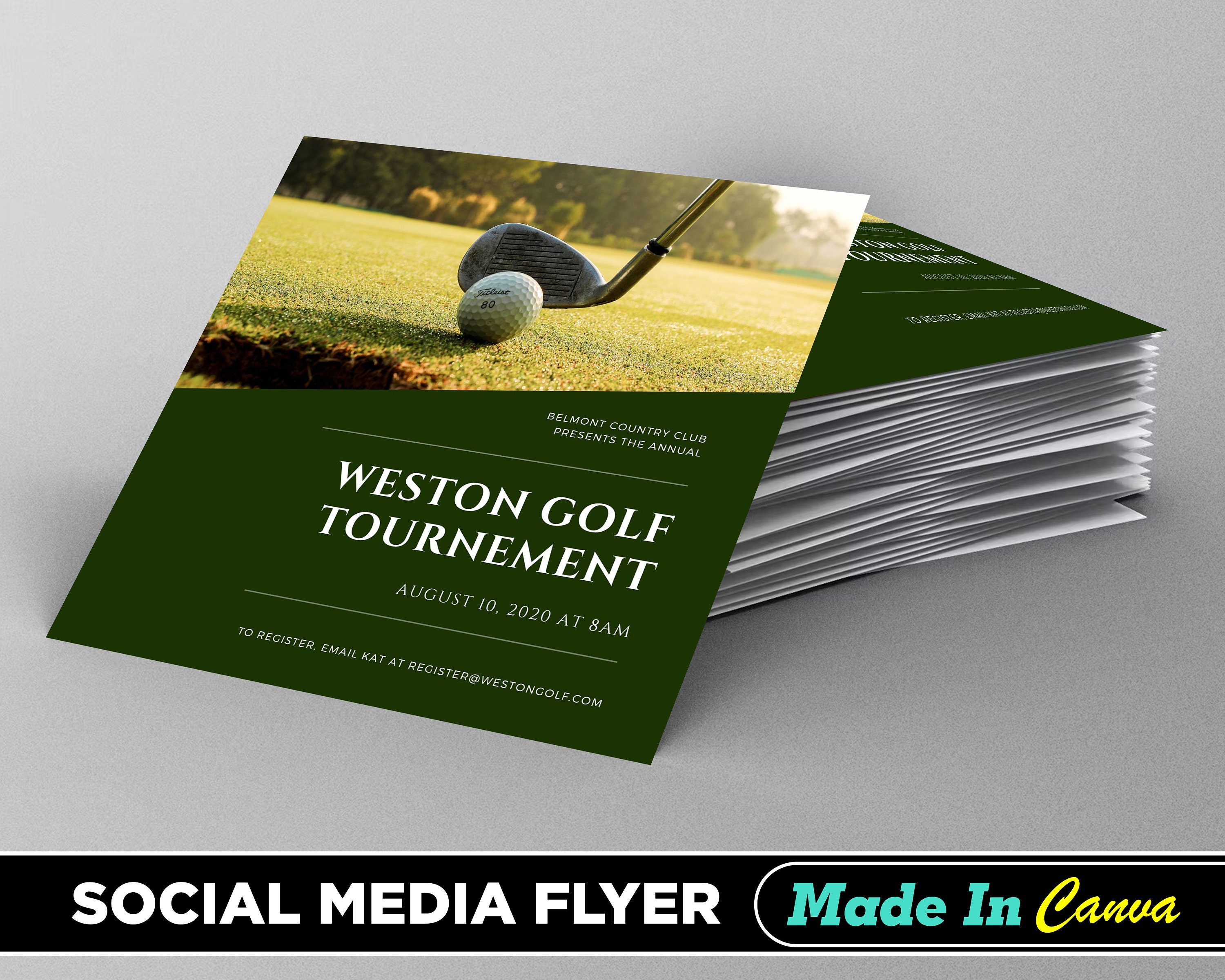 Golf Tournament Flyer, DIY Canva Golf Tournament Templates, Editable ...
