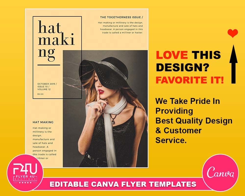 Hat Making Flyer DIY Canva Hat Making Flyer Template 2022 - Etsy