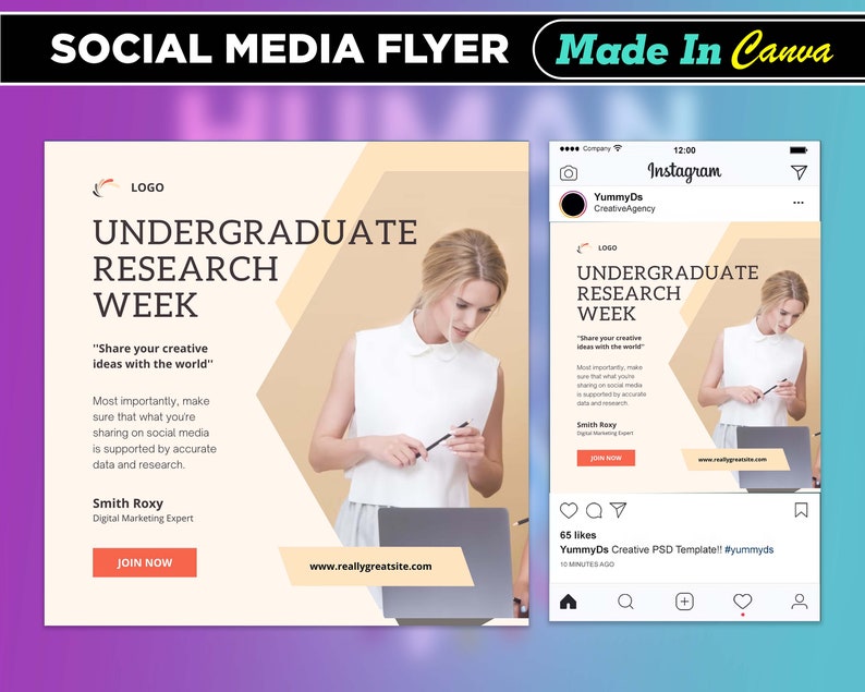 Research Week Flyer DIY Canva Research Week Flyer Template - Etsy