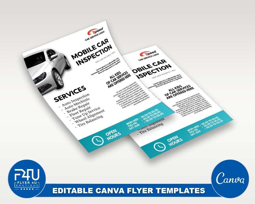 Mobile Car Inspection Flyer, DIY Canva Mobile Car Inspection Flyer ...