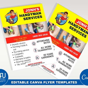 Handyman Service Flyer, DIY Canva Handyman Service Flyer Template 2022 ...
