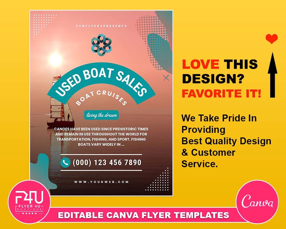 Used Boat Sales Flyer DIY Canva Used Boat Sales Flyer - Etsy