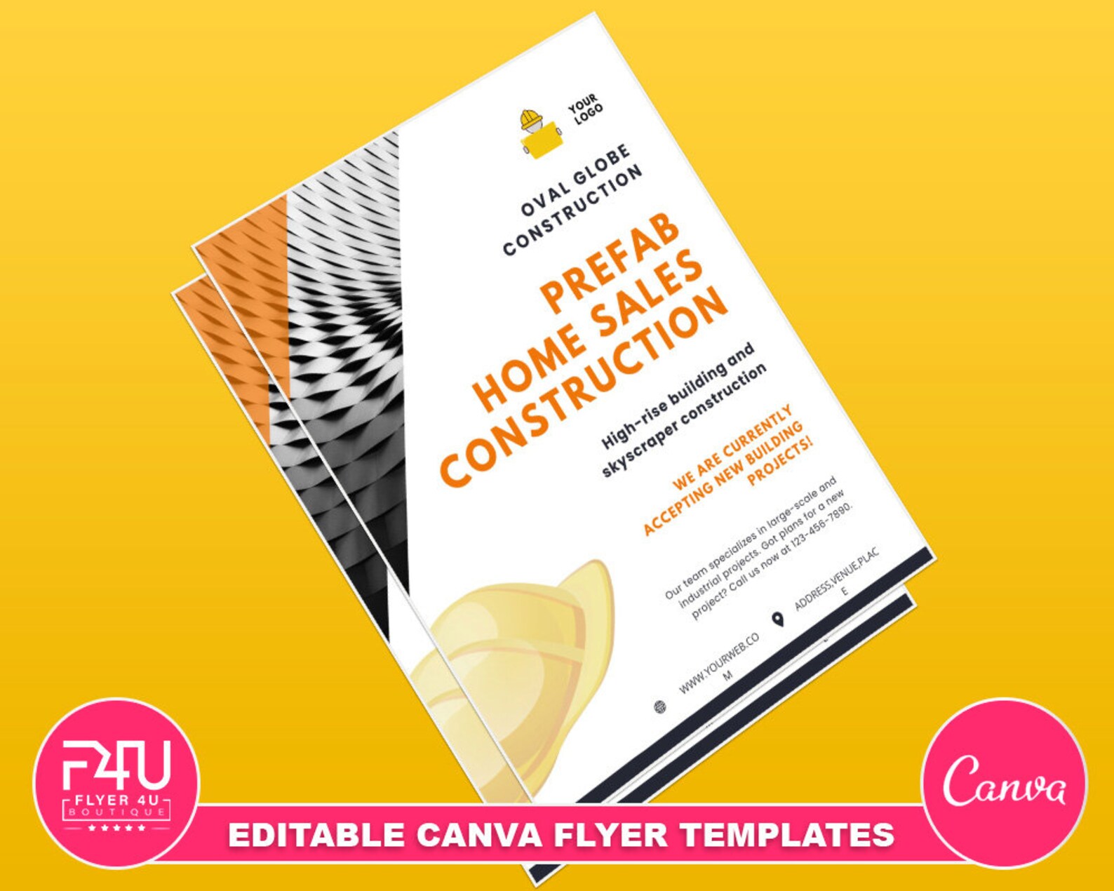 Prefab Home Sales Construction Flyer DIY Canva Prefab Home - Etsy