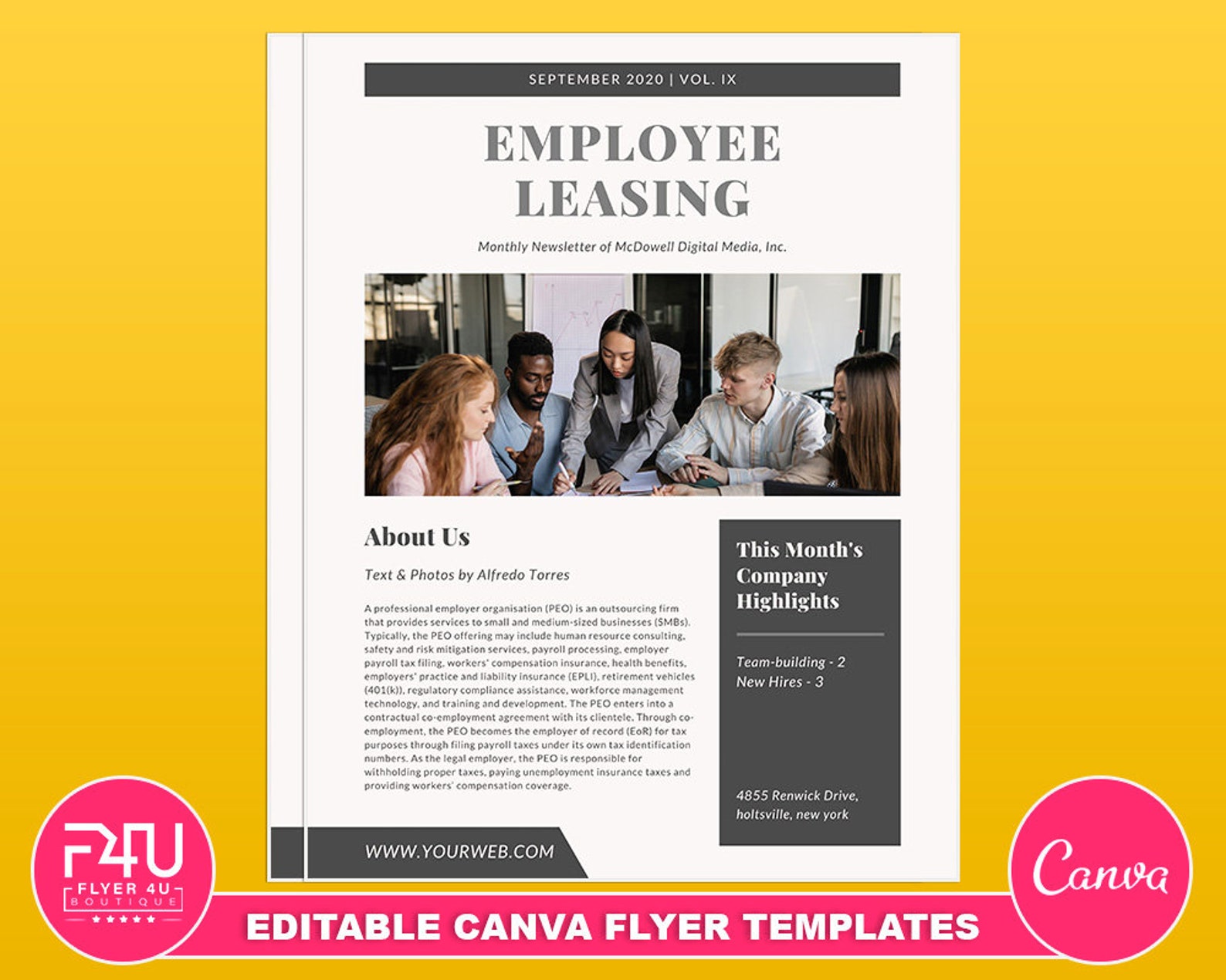 Employee Leasing Flyer DIY Canva Employee Leasing Flyer - Etsy