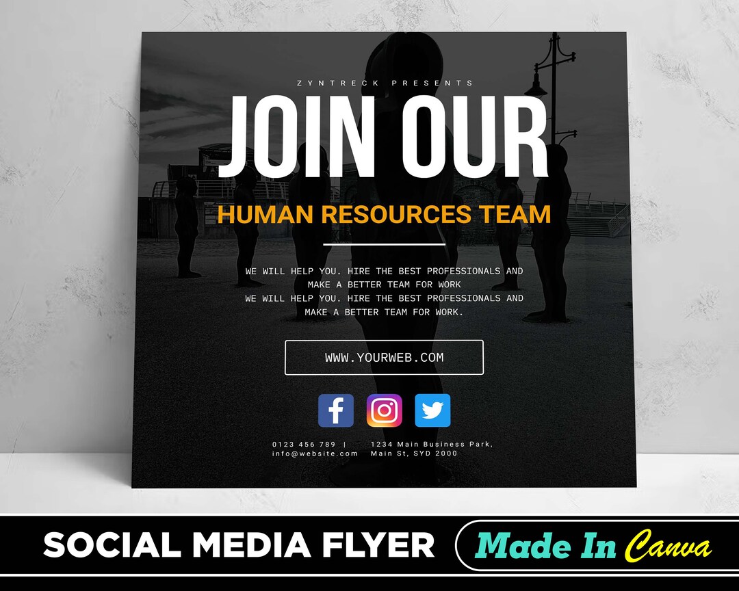 Human Resources Flyer, DIY Canva Human Resources Flyer Template 2022 ...
