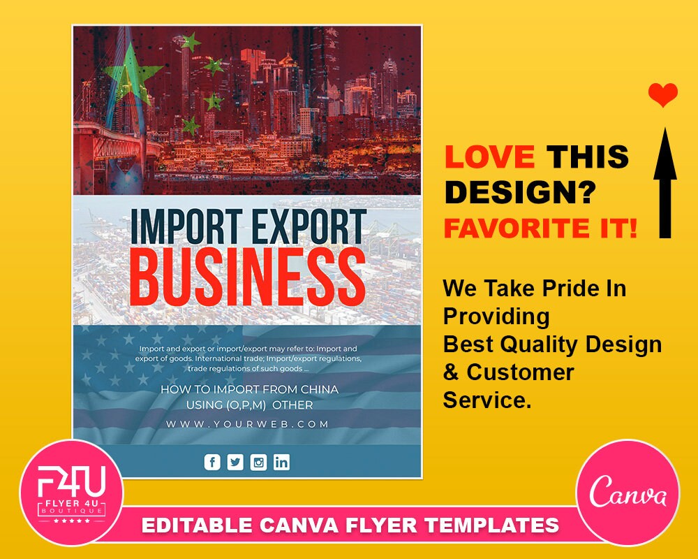 Import and Export Business Flyer, DIY Canva Import and Export Business ...
