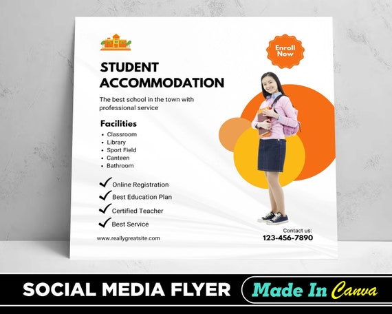 Student Accommodation Flyer DIY Canva Student Accommodation - Etsy