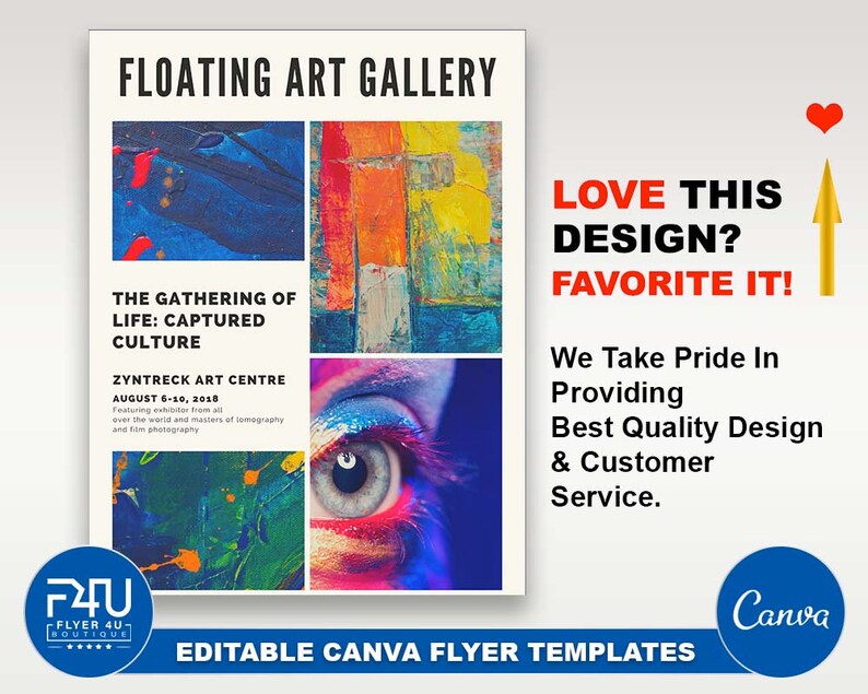Floating Art Gallery Flyer DIY Canva Floating Art Gallery - Etsy