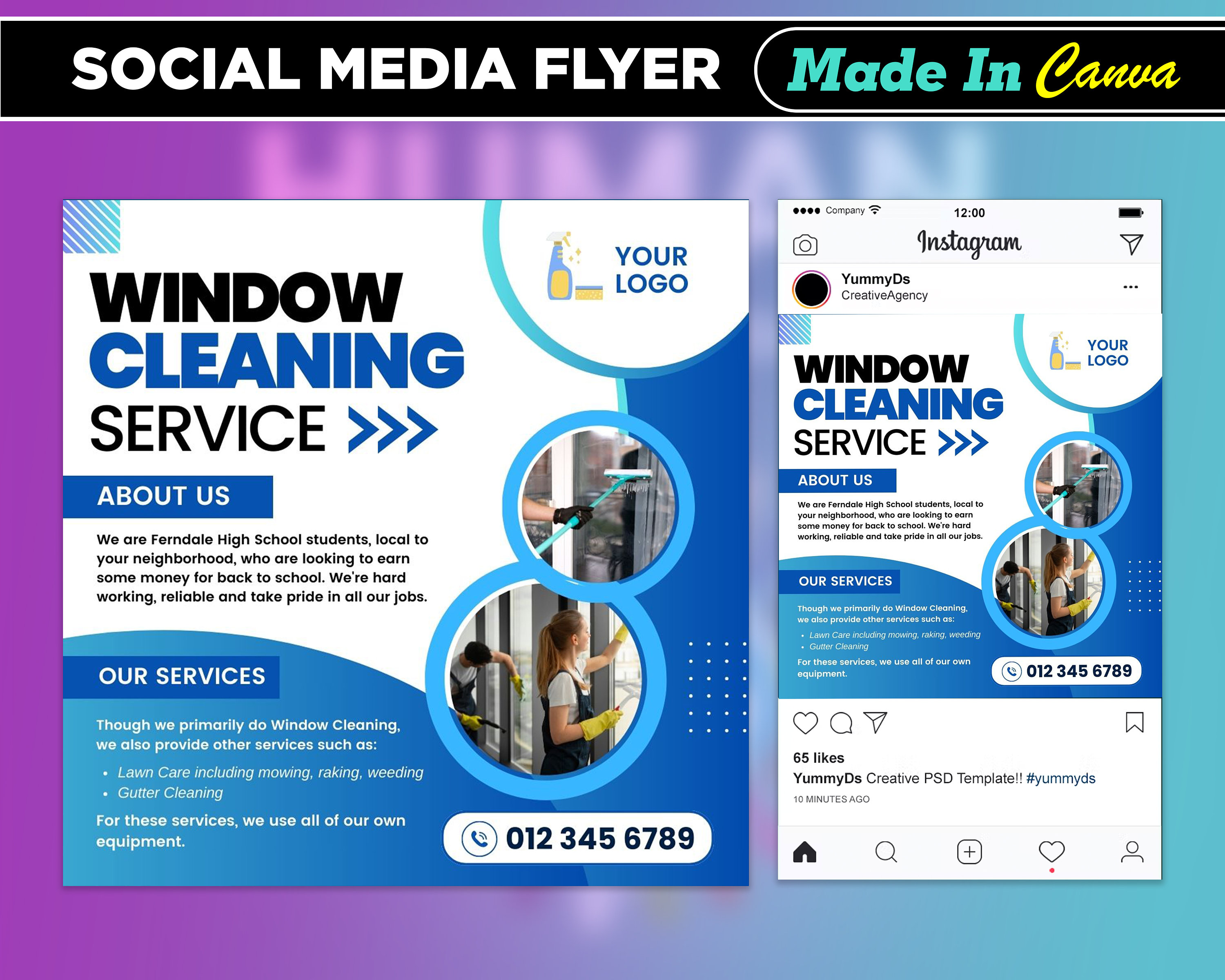 Window Cleaning Flyer, DIY Canva Window Cleaning Flyer Template ...