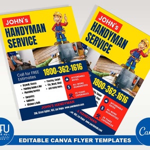 Handyman Service Flyer, DIY Canva Handyman Service Flyer Template 2022 ...
